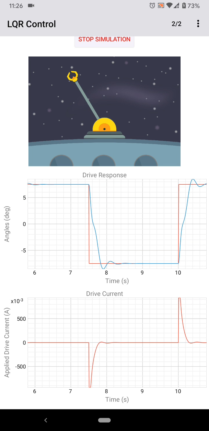 LQR Control - Experience Controls App - Quanser